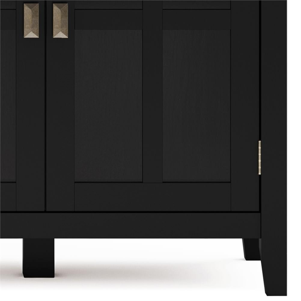 Artisan SOLID WOOD 66 inch Wide Wide 4 Door Storage Cabinet in Black ...