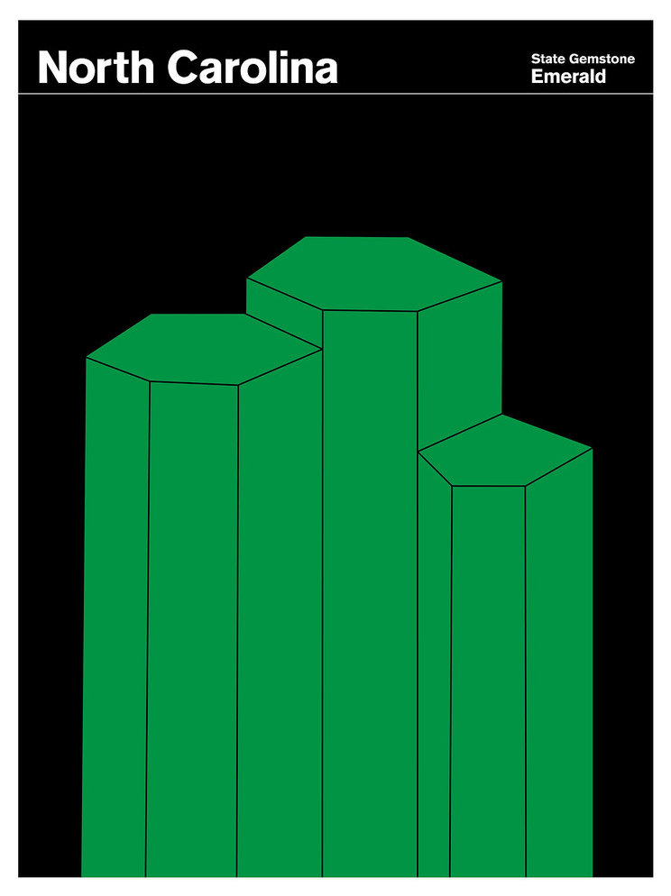 North Carolina Emerald Print, 36" x 46" - Contemporary - Prints And ...