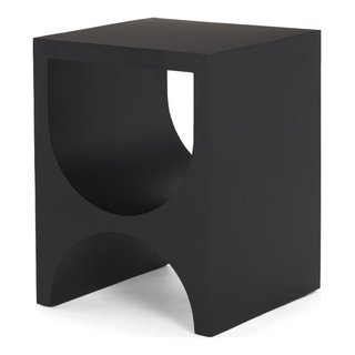 Sobi Matte Black Square Metal Side Table - Transitional - Side Tables ...