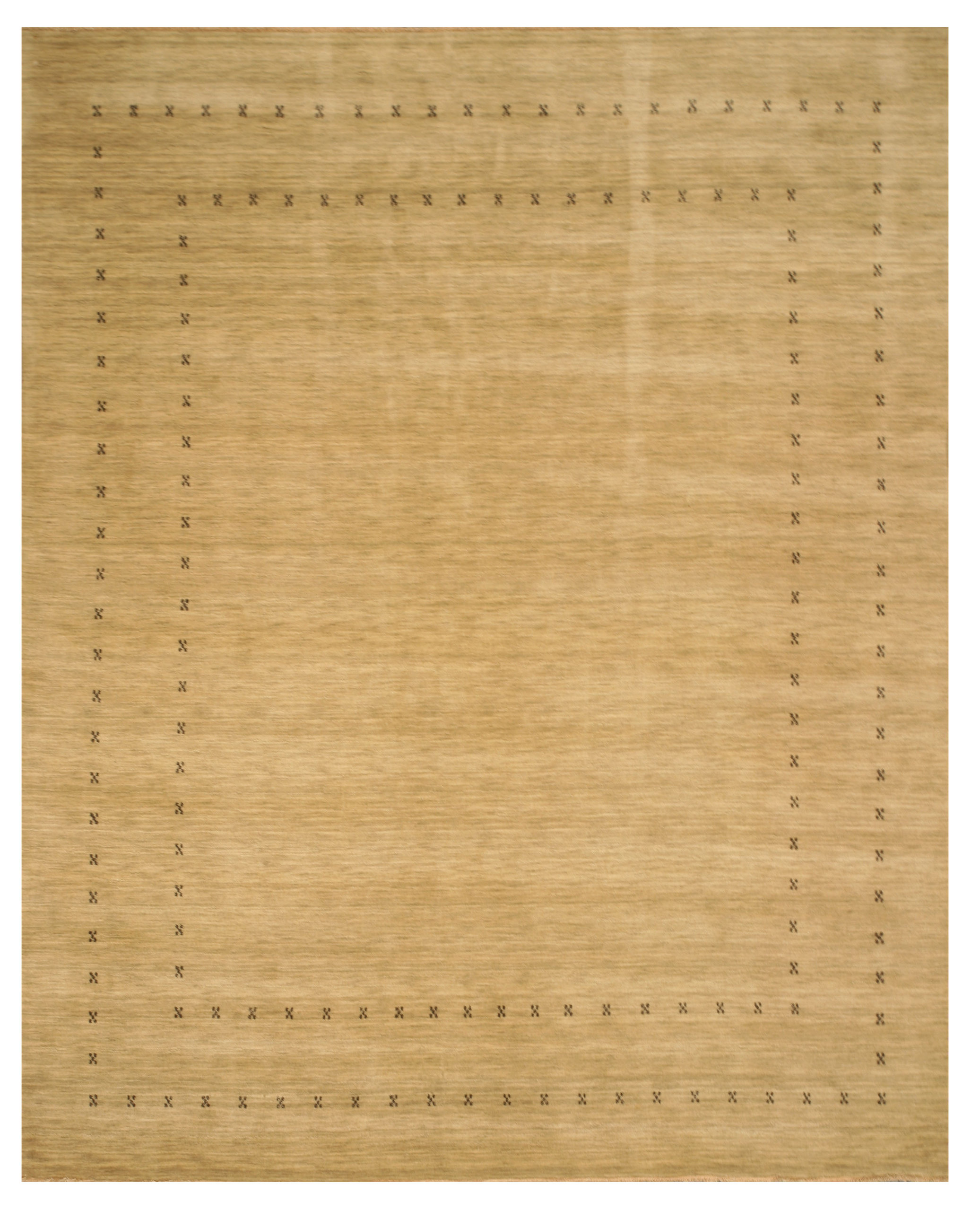 EORC Handmade Wool Beige Traditional Solid Lori Baft Rug, Rectangular ...
