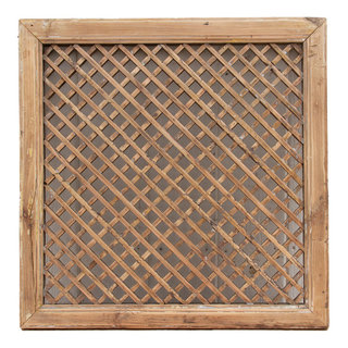 Bleached Wood Antique Lattice Window - Asian - Exterior Shutters - by ...