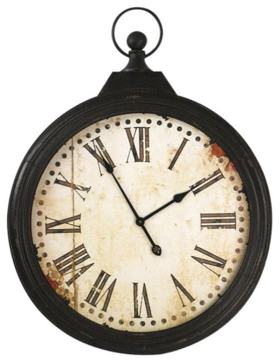 Ebony Iron Clock, Traditional Style - French Country - Wall Clocks - by ...