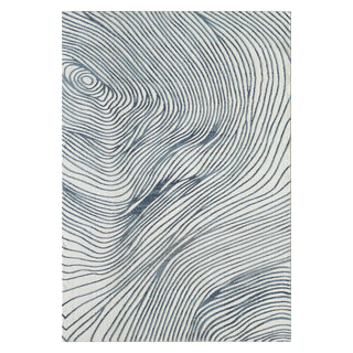 Abani Vista Modern Wave Blue And White Area Rug, 7'9"x10'2 ...