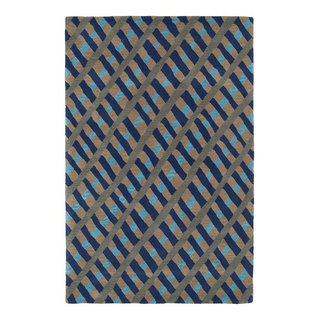 Kaleen Pastiche Collection Rug, Blue, 3'x5' - Contemporary - Area Rugs ...