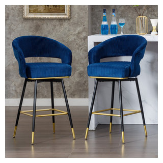 Extra-Tall Bar Stools Swivel Bar Stool With Back, Upholstered, Velvet ...