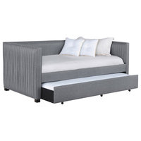 Coaster Brodie Modern Fabric Upholstered Twin Daybed with Trundle in ...