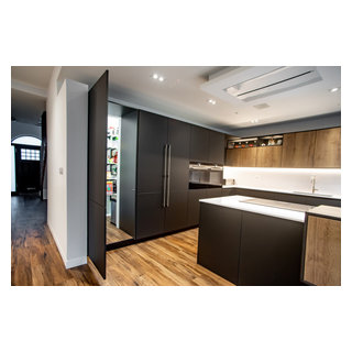 Matt Black & Oak Laminate Kitchen - Contemporary - Kitchen - London ...