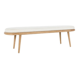 Echo Bench Beige by Kosas Home - Midcentury - Upholstered Benches - by ...