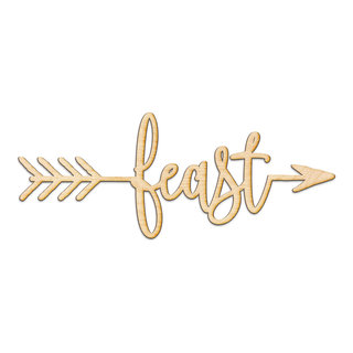 Feast Right Arrow Wood Sign Home Decor, 36" wide x 14" tall ...
