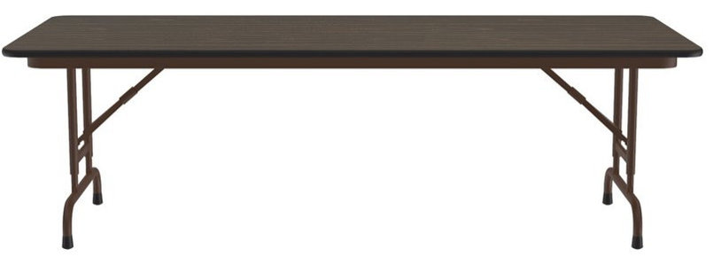 Correll 22-32"H Adjustable Height Melamine Top Folding Table in Walnut ...