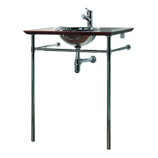 Polished Stainless Steel Drop-In Basin And Double Leg Supports ...
