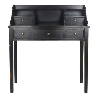 Safavieh Landon Mahogany Writing Desk in Black - Farmhouse - Desks And ...