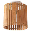 Bali 1-Light Matte White Flush Mount Ceiling Light with Natural Bamboo Shade - Asian - Flush ...