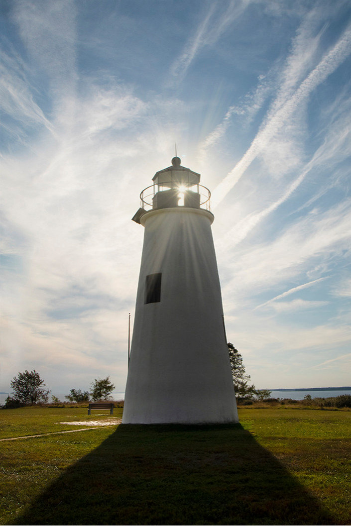 Turkey Point Lighthouse with Sun Flare Coastal Canvas Prints, 18" X 24 ...