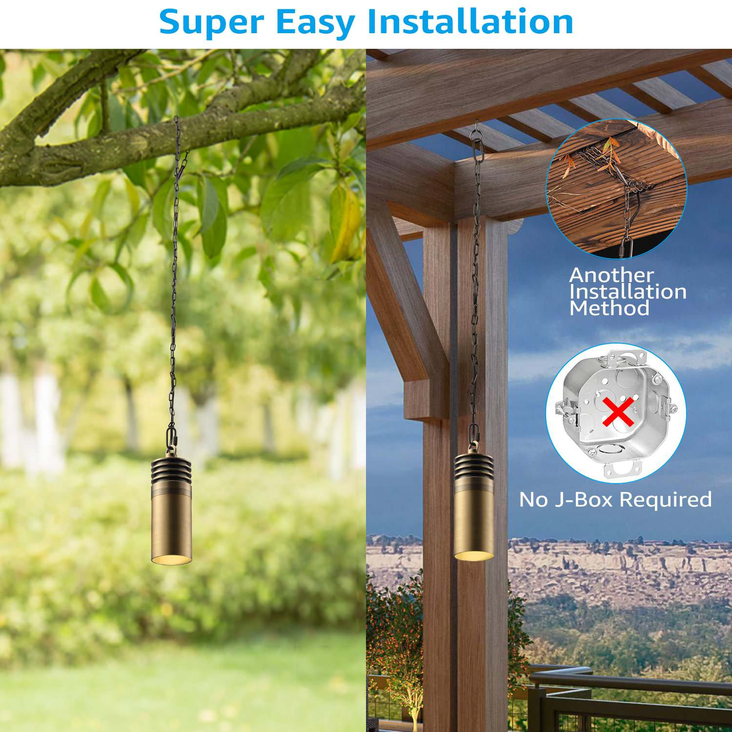 4 Pack Low Voltage LED Outdoor Pendant Light, 2700K Soft White ...