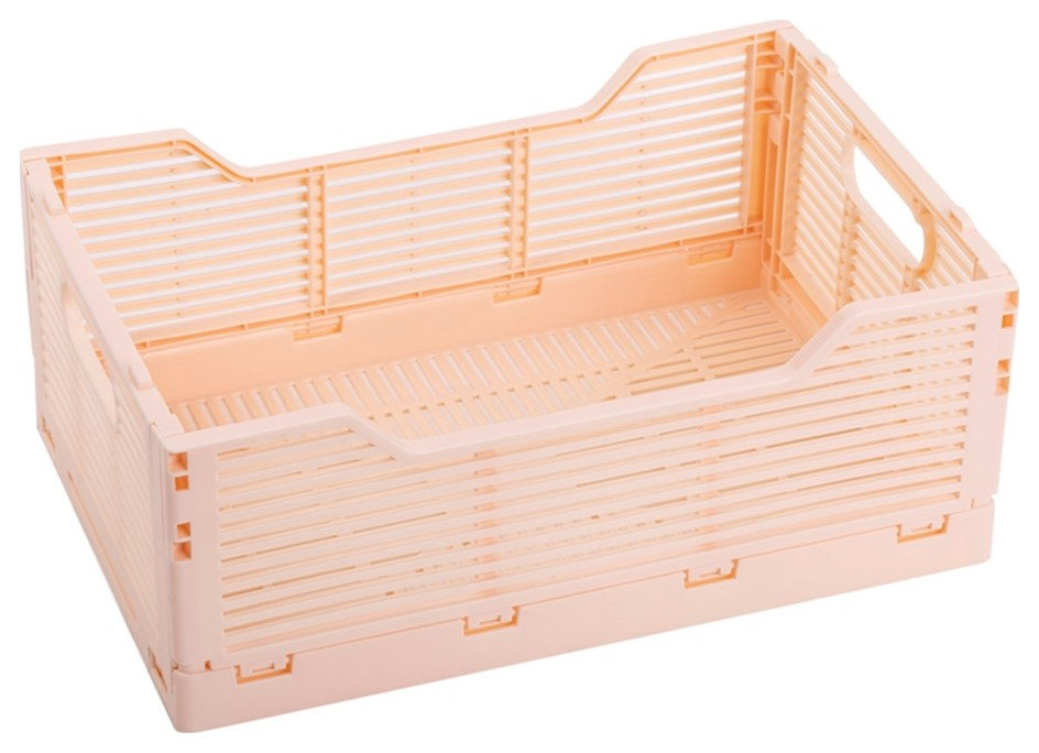 Truu Design Set of 6 Ballet Pink Folding Plastic Storage Organization ...