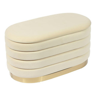 The Cream Velvet Glam Storage Bench, Belen Kox - Contemporary - Accent ...