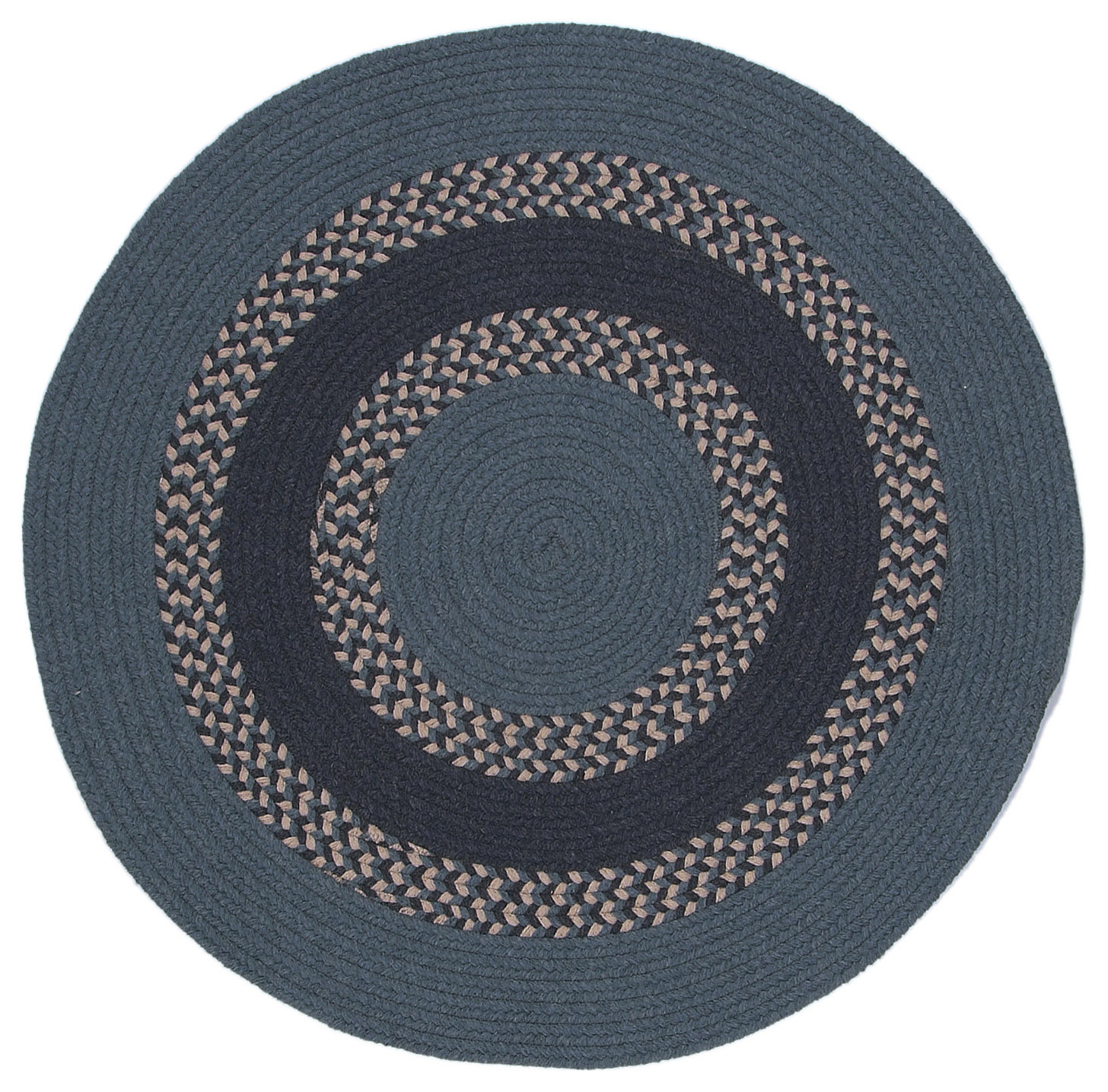 Colonial Mills Corsair Banded Round Braided Rug, 4x4 - Contemporary ...