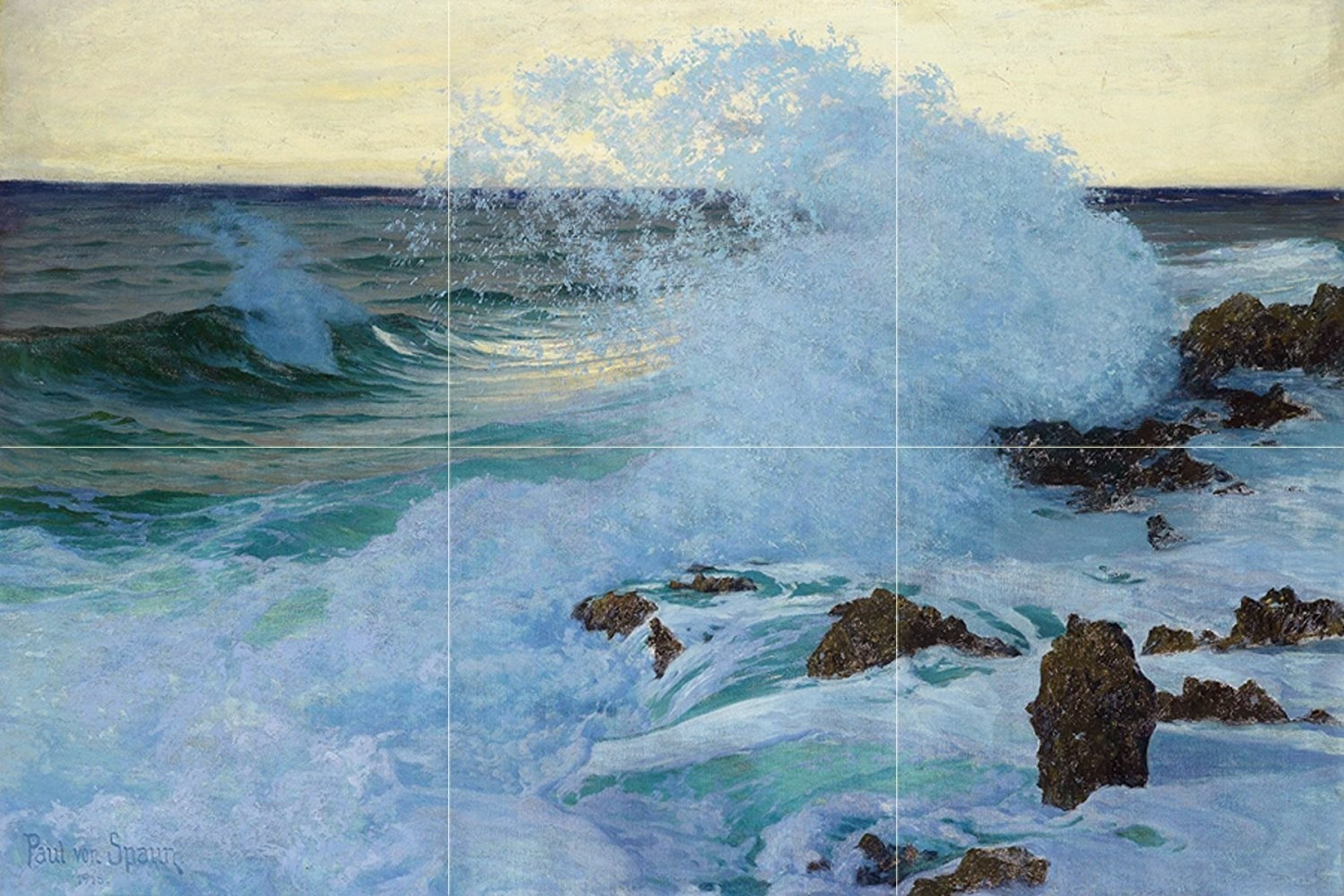 Tile Mural Kitchen Bathroom Wall Backsplash Seascape Sea Surf Wave, 6 ...