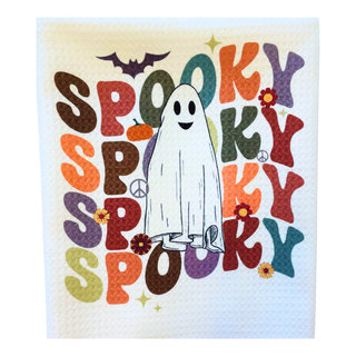 Spooky Ghost Halloween Waffle Weave Kitchen Towel - Dish Towels - by ...