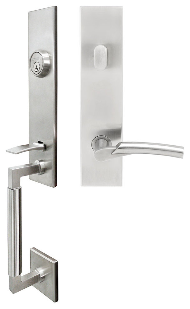 Phoenix Lever, Tubular Entry Handleset, Left Hand, Satin Stainless ...