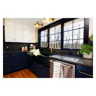Two Tone Modern Farmhouse Kitchen - Transitional - Kitchen - New York ...