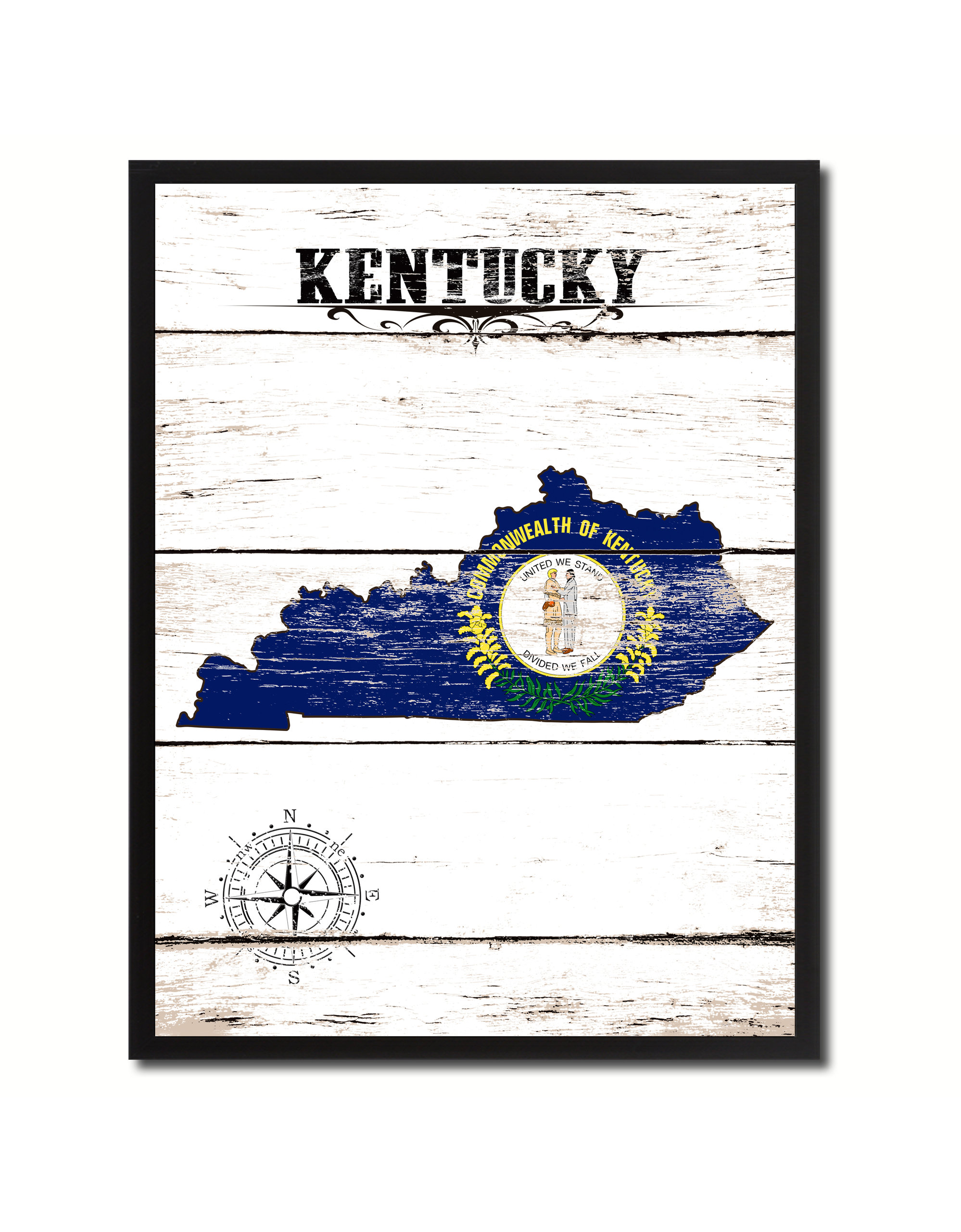 Kentucky State Flag Canvas, 28"x37", 13"x17" - Beach Style - Prints And ...