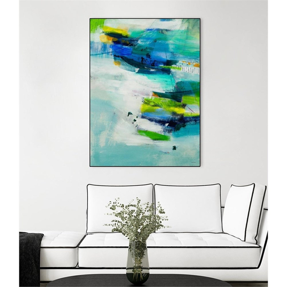 Giant Art Canvas 30x40 Moving Quickly Framed in Multi-Color ...