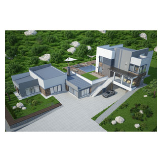 High-tech house exterior rendering project - Modern - Exterior - Other ...