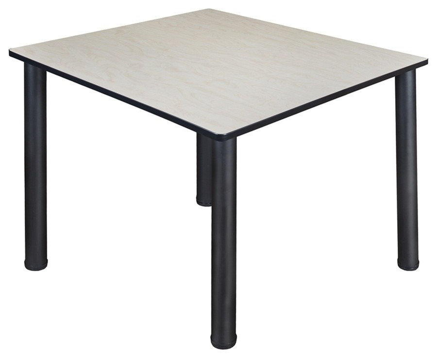Kee 48" Square Breakroom Table, Maple, Black, 48" - Contemporary ...