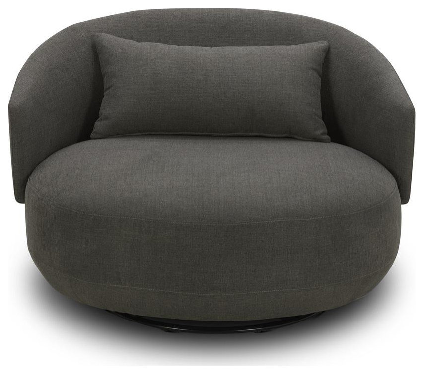 Uph Swivel Cuddler Chair - Charcoal Eclectic Multi - Transitional ...
