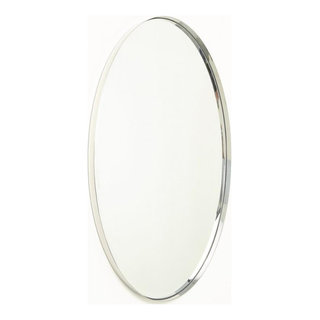 Elongated Small Oval Nickel Mirror - Contemporary - Wall Mirrors - by ...