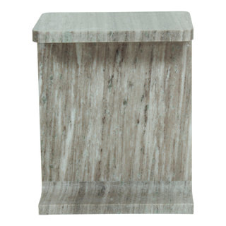 Tullia Taupe Caramel Brown Marble Accent Table, 15W x 12D x 18H - Contemporary - Side Tables And ...