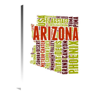 "Arizona Word Cloud Map" Fine Art Print, 24" x 32" - Modern - Prints ...