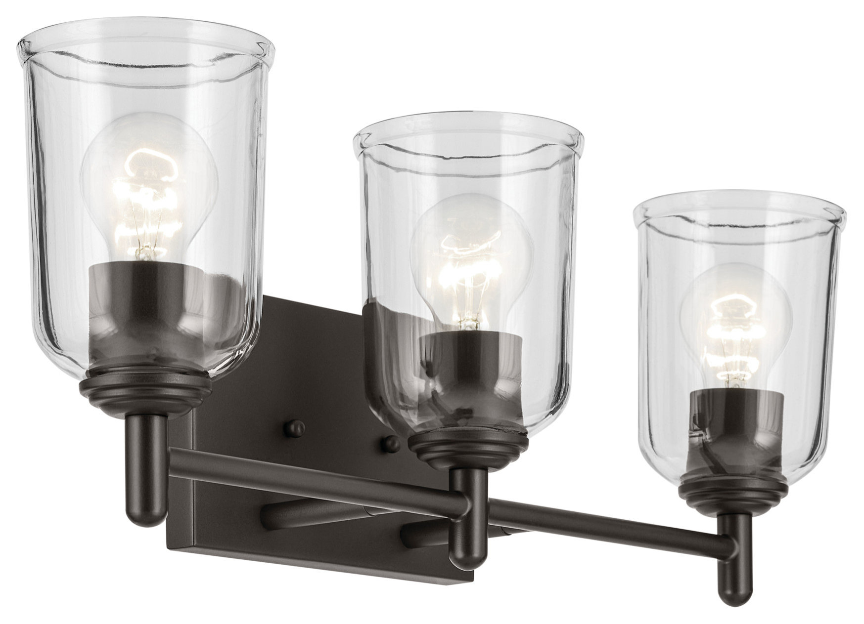 Shailene 21" 3-Light Vanity Light With Clear Glass, Olde Bronze ...