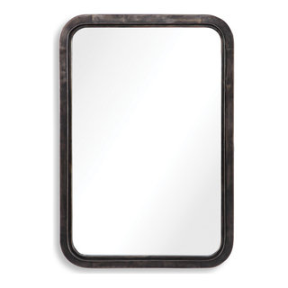 33" Industrial Bronze Metal Mirror - Industrial - Wall Mirrors - by ...
