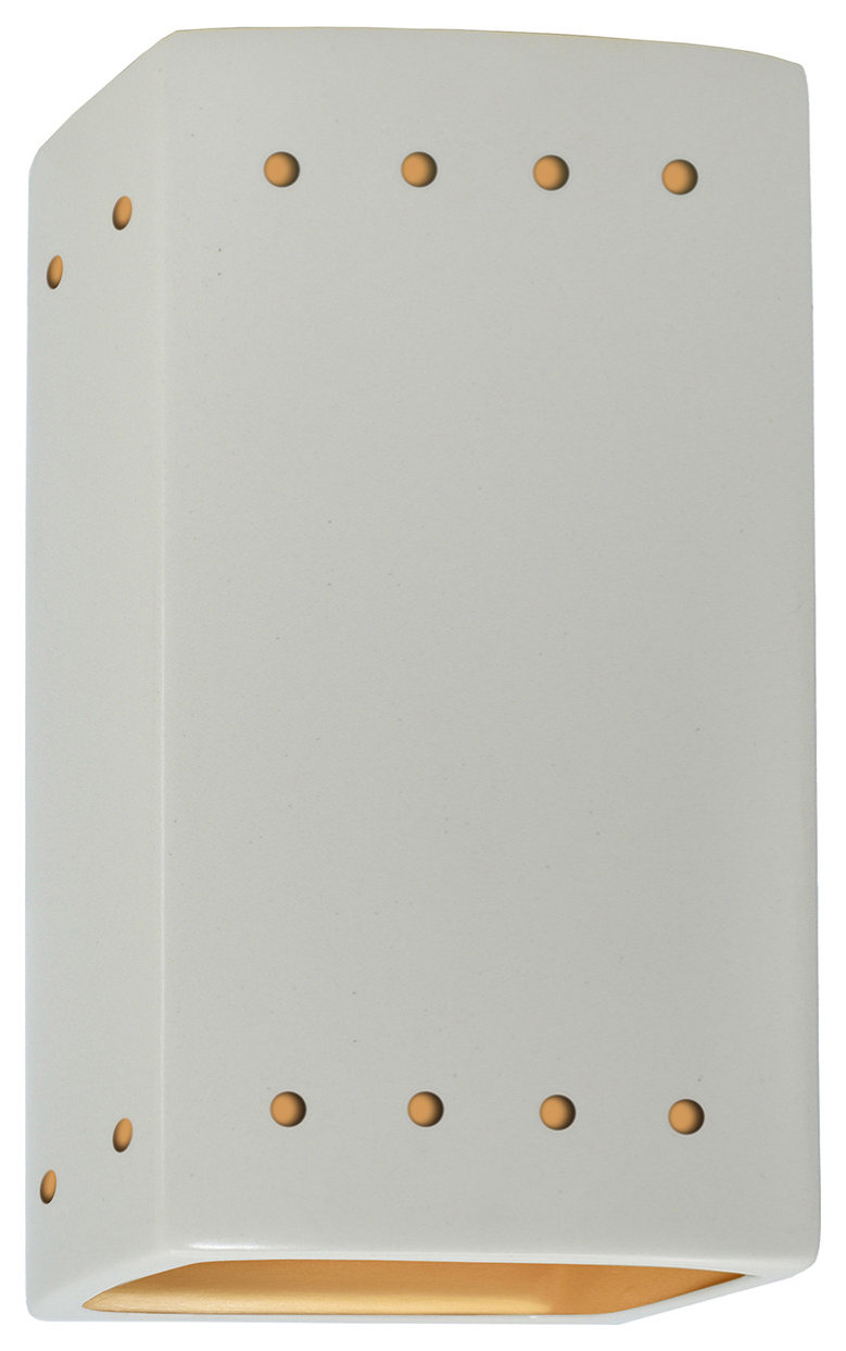 Ambiance ADA Small Rectangle, Perfs Wall Sconce, Open, Matte White ...