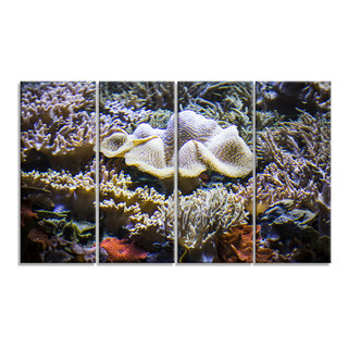 Beautiful Seabed With Fish, Multipanel Large Landscape Canvas Art, 48 ...