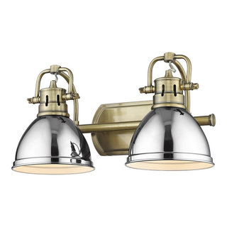 Golden Duncan 2-Light Bath Vanity 3602-BA2 AB-CH, Aged Brass ...