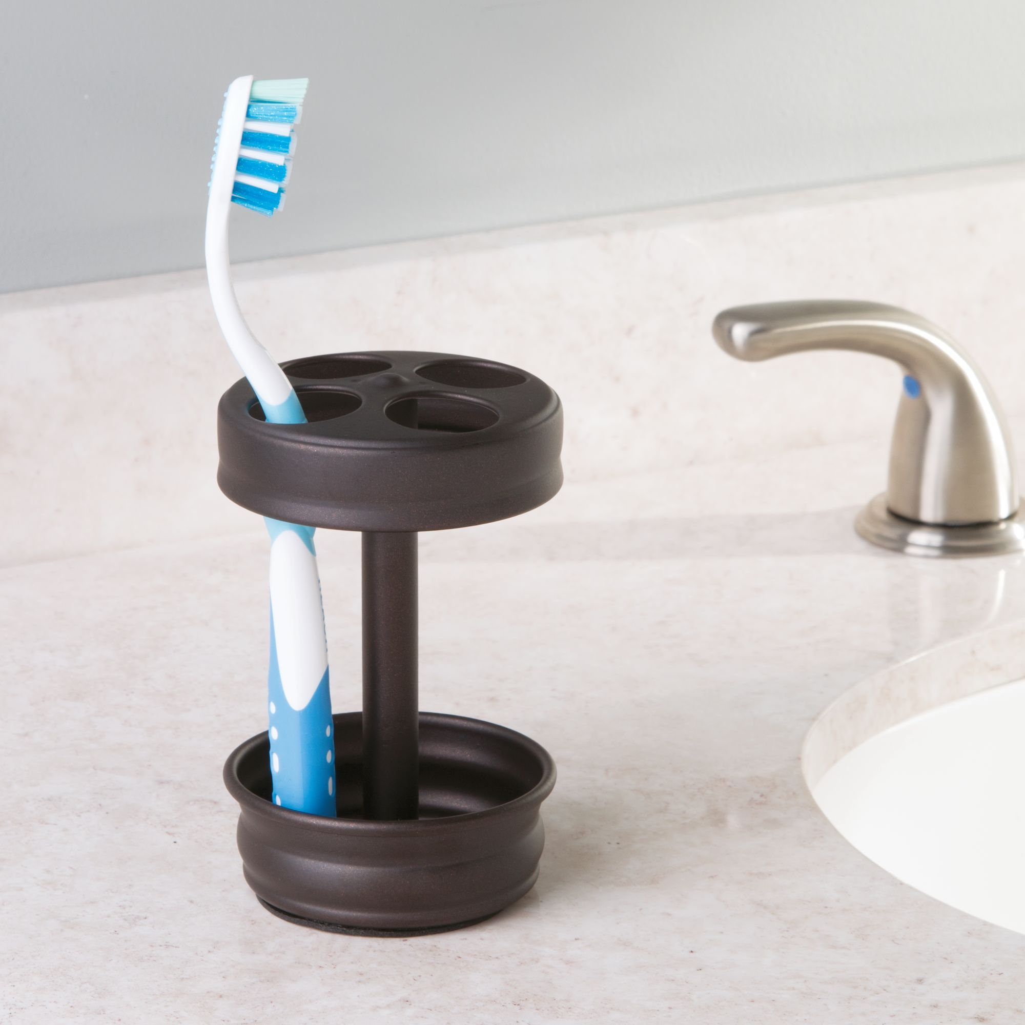 iDesign Olivia Toothbrush Holder, Bronze - Transitional - Toothbrush ...