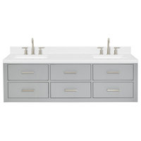 Ariel W060DCQRVO Hutton 60" Wall Mounted Double Basin Vanity Set - Transitional - Bathroom ...
