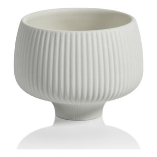 Acerra 3.5" Ridged Condiment Porcelain Bowls, Set of 6 - Transitional ...