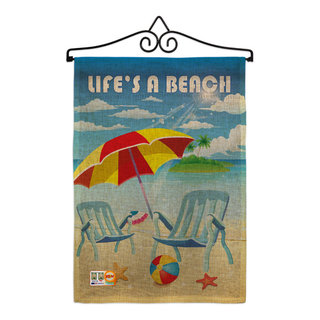 Life's a Beach Summer Fun In The Sun Garden Flag Set - Modern - Flags ...