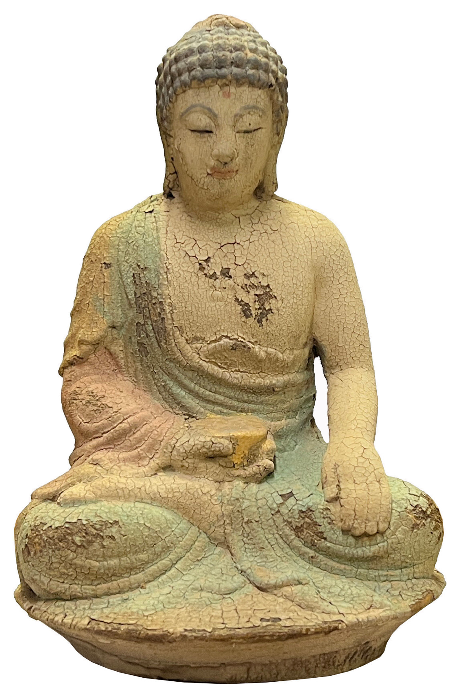 Rustic Wood Sitting Gautama Amitabha Shakyamuni Buddha Statue Hws2693 ...