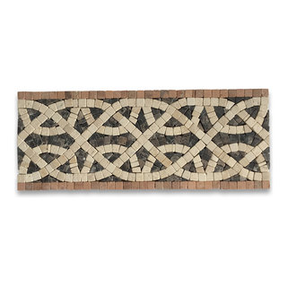 Marble Mosaic Border Accent Listello Tile Cythera Sunny 4.7x12 Tumbled ...