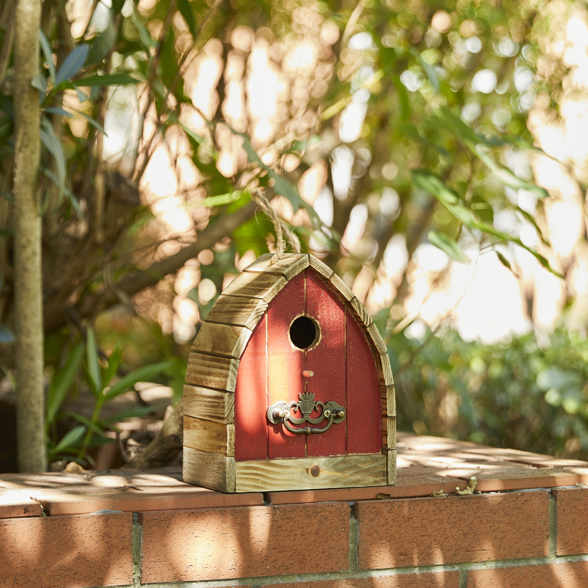 Washed Red Distressed Solid Wood Birdhouse - Farmhouse - Birdhouses ...