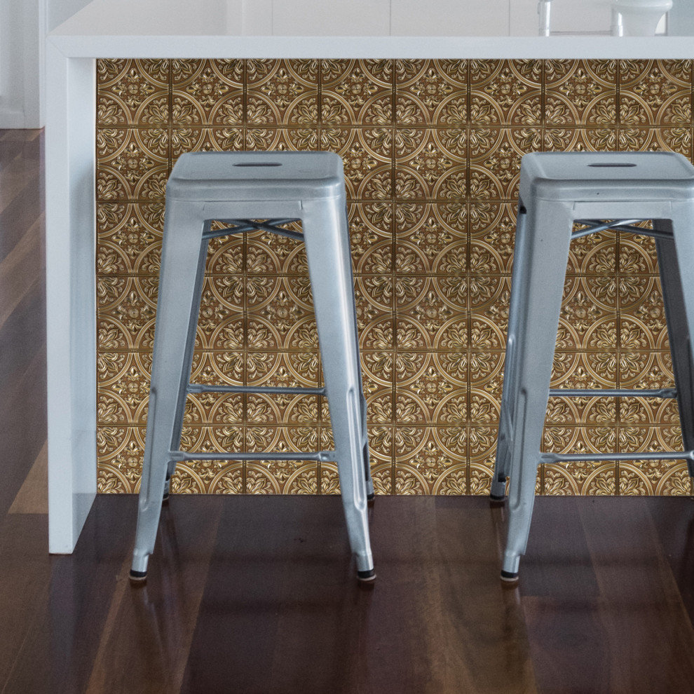 Chelsea Bronze Faux Metallic Tiles, Swatch - Traditional - Tile - by ...