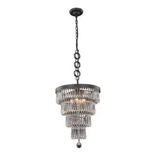 Bastille 4-Light Pendant, Mocha Brown, Royal Cut Clear Crystal ...
