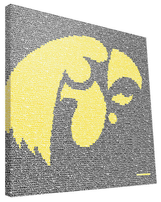 University of Iowa Hawkeyes Typo Canvas Print, 12"x12" - Contemporary ...