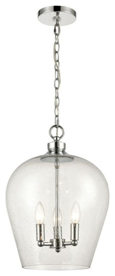 3 Light Pendant in Traditional Style - 18 Inches tall and 13 inches ...